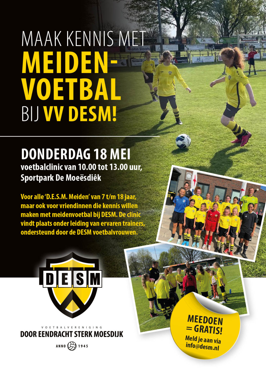 Maak kennis met het meidenvoetbal bij DESM