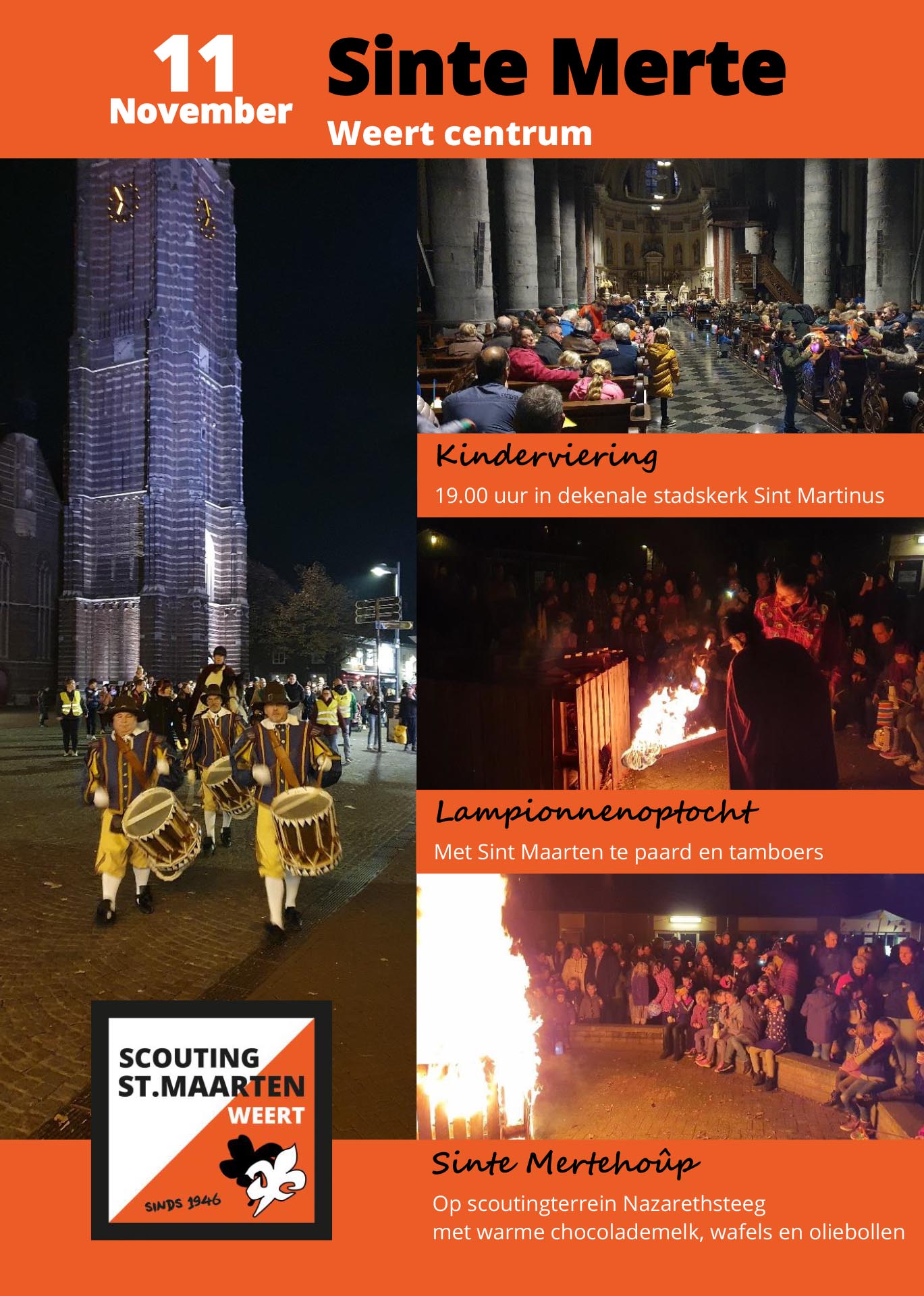 Viering Sinte Merte in het centrum van Weert